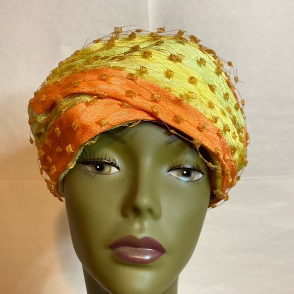 Accessories | Vintage Pillbox Hat From The 194s Yellow And Orange With ...